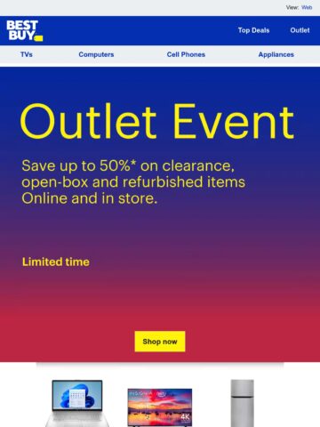 Email Inspiration from Best Buy Outlet Event - Email Love