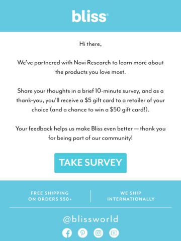 Email Inspiration from Bliss - Email Love