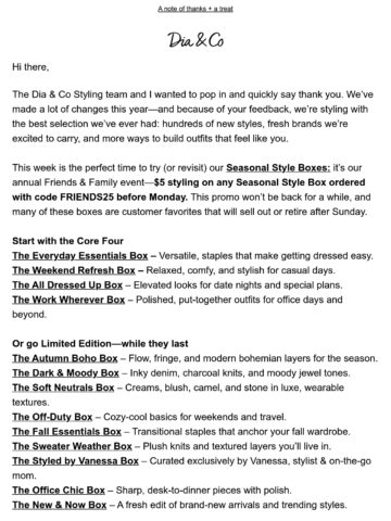 Email Inspiration from Dia & Co - Email Love
