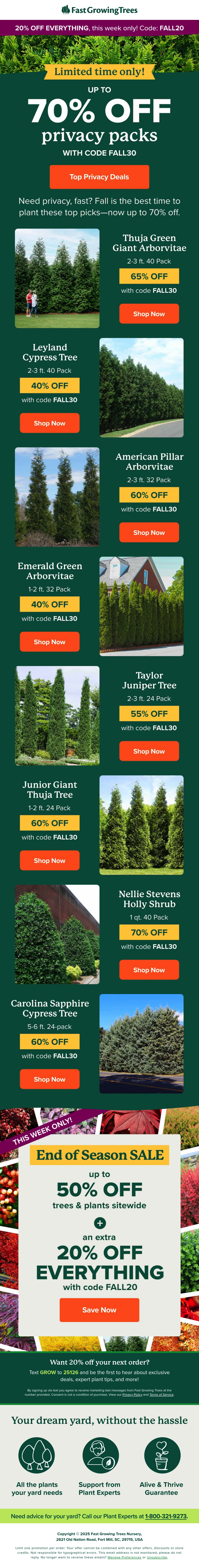 Email Inspiration from Fast-Growing-Trees.com - Email Love