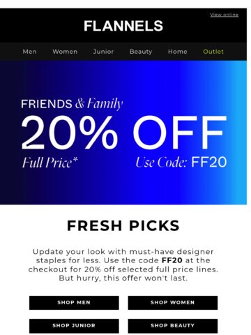 Email Inspiration from FLANNELS - Email Love