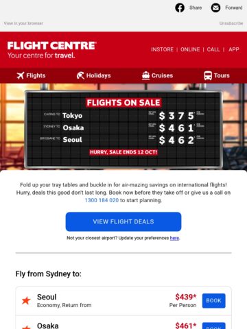 Email Inspiration from Flight Centre - Email Love