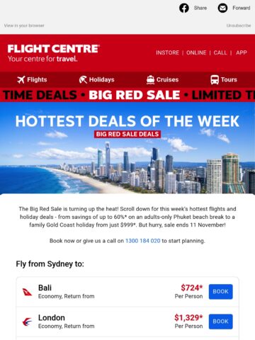 Email Inspiration from Flight Centre - Email Love