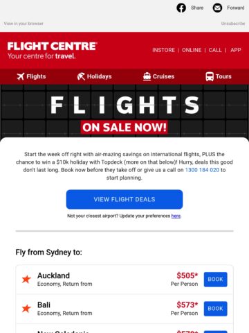 Email Inspiration from Flight Centre - Email Love
