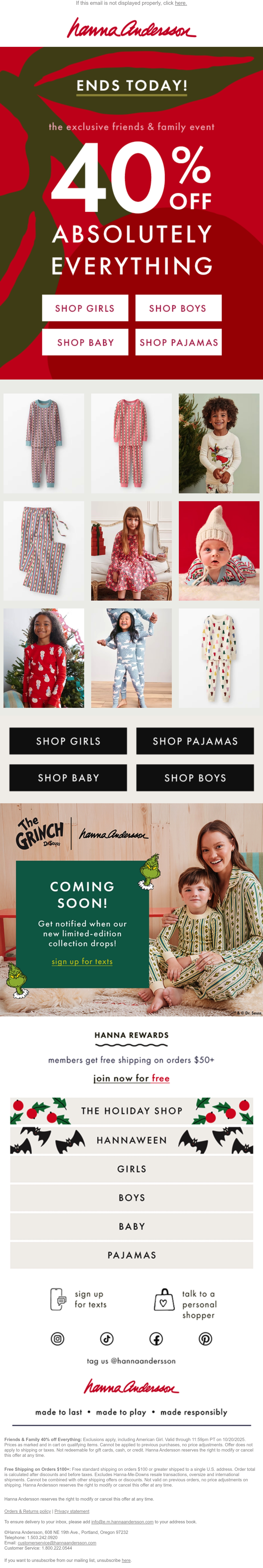 Email Inspiration from Hanna Friends & Family Sale - Email Love