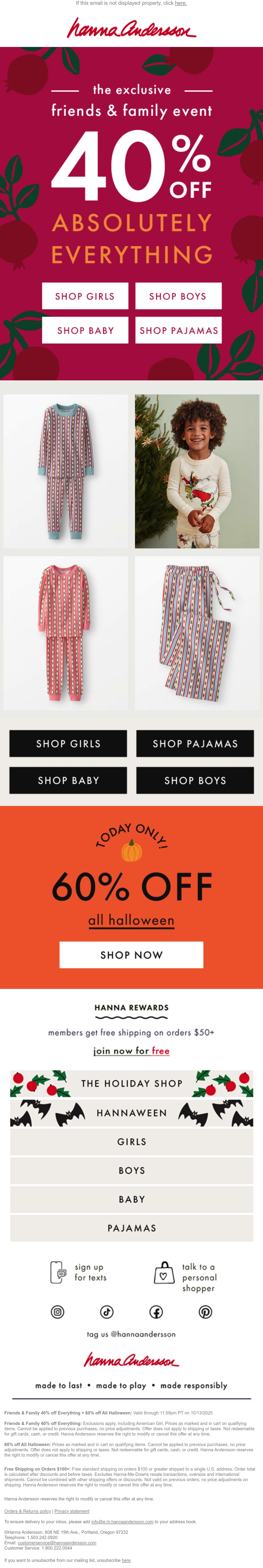 Email Inspiration from Hanna Friends & Family Sale - Email Love