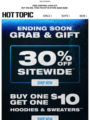Email Inspiration from Hot Topic - Email Love