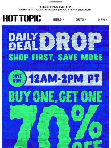 Email Inspiration from Hot Topic - Email Love