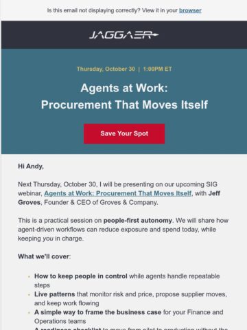Email Inspiration from Jon Lawrence - Email Love