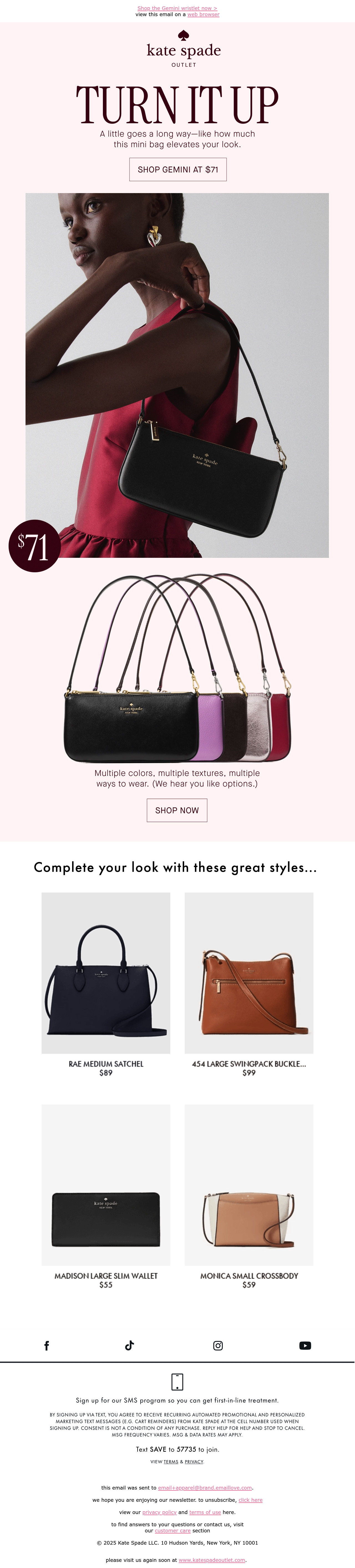 Email Inspiration from kate spade Outlet - Email Love