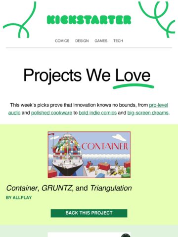Email Inspiration from Kickstarter - Email Love