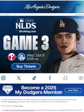 Email Inspiration from Los Angeles Dodgers - Email Love