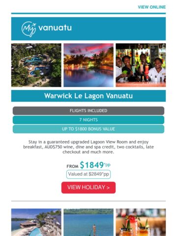 Email Inspiration from My Vanuatu - Email Love