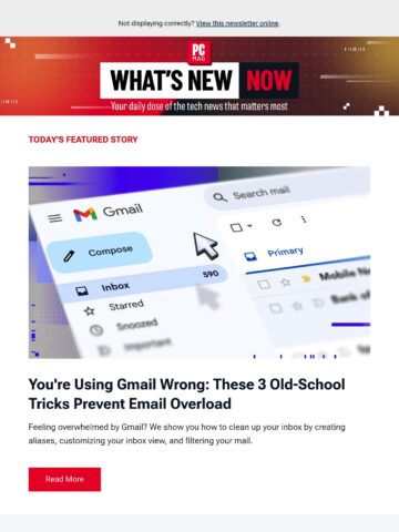 Email Inspiration from PCMag What's New Now - Email Love