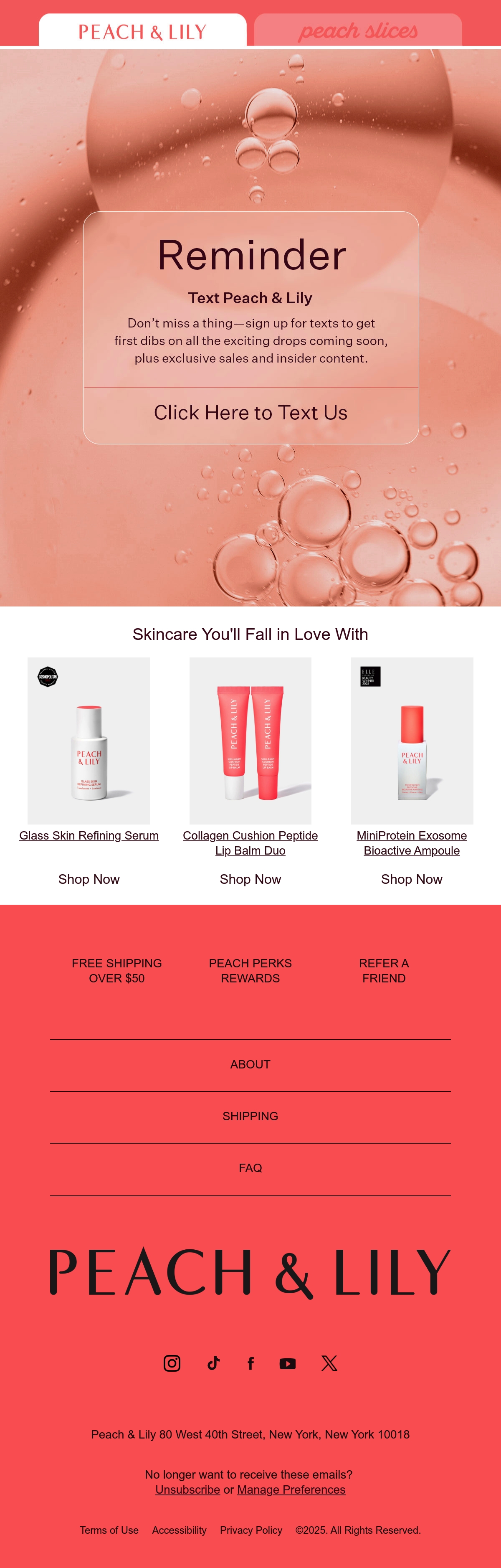 Email Inspiration from Peach & Lily - Email Love