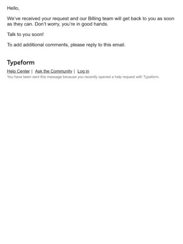 Email Inspiration from Typeform Support - Email Love