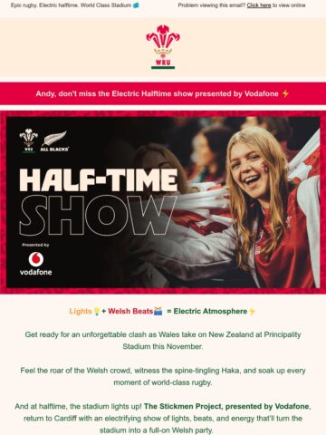 Email Inspiration from Welsh Rugby - Email Love