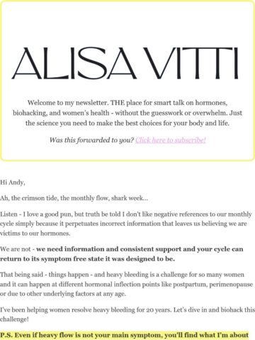 Email Inspiration from Alisa Vitti - Email Love