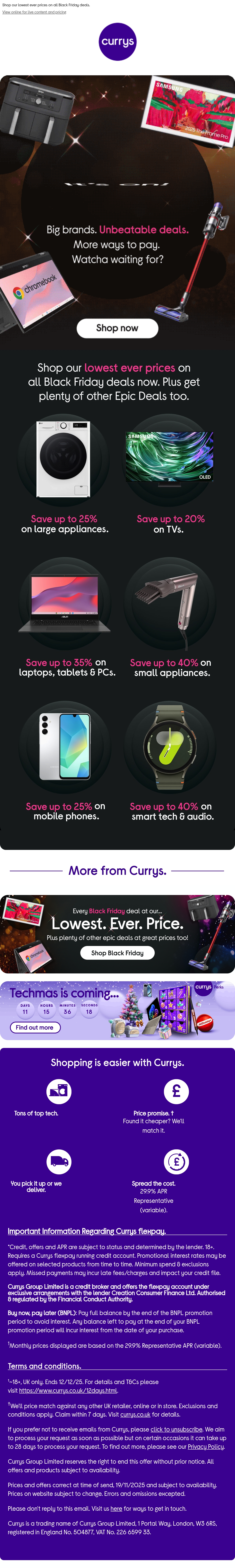 Email Inspiration from Currys Black Friday - Email Love