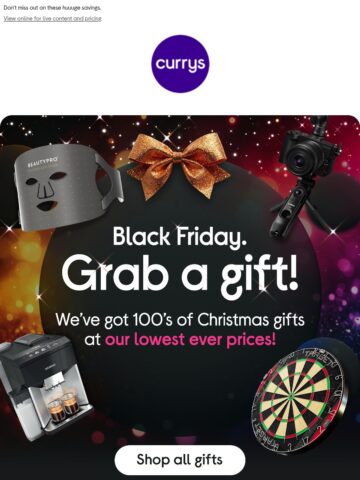 Email Inspiration from Currys Black Friday - Email Love
