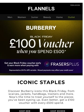 Email Inspiration from FLANNELS - Email Love
