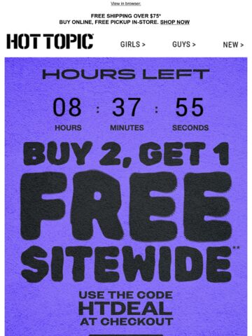 Email Inspiration from Hot Topic - Email Love