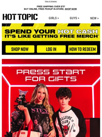 Email Inspiration from Hot Topic - Email Love