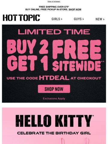 Email Inspiration from Hot Topic - Email Love