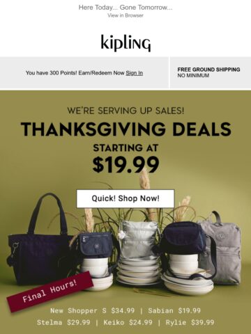 Email Inspiration from Kipling - Email Love