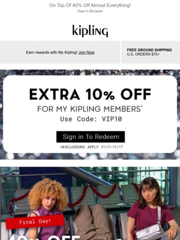 Email Inspiration from Kipling - Email Love