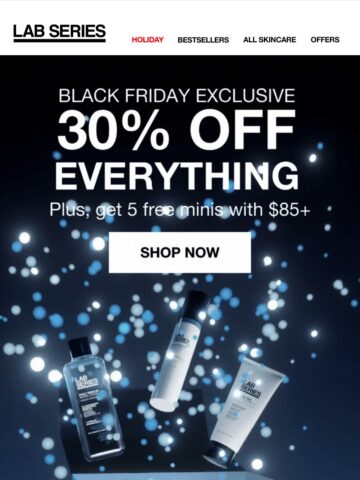 Email Inspiration from Lab Series Black Friday - Email Love