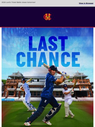 Email Inspiration from Lord's Ticketing - Email Love