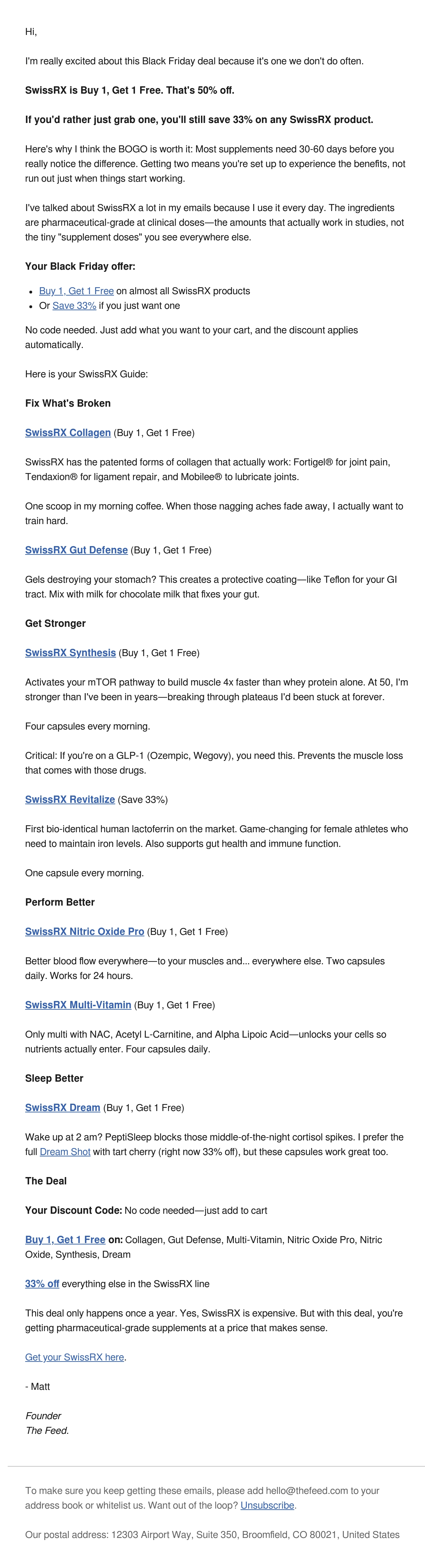 Email Inspiration from Matt from The Feed - Email Love