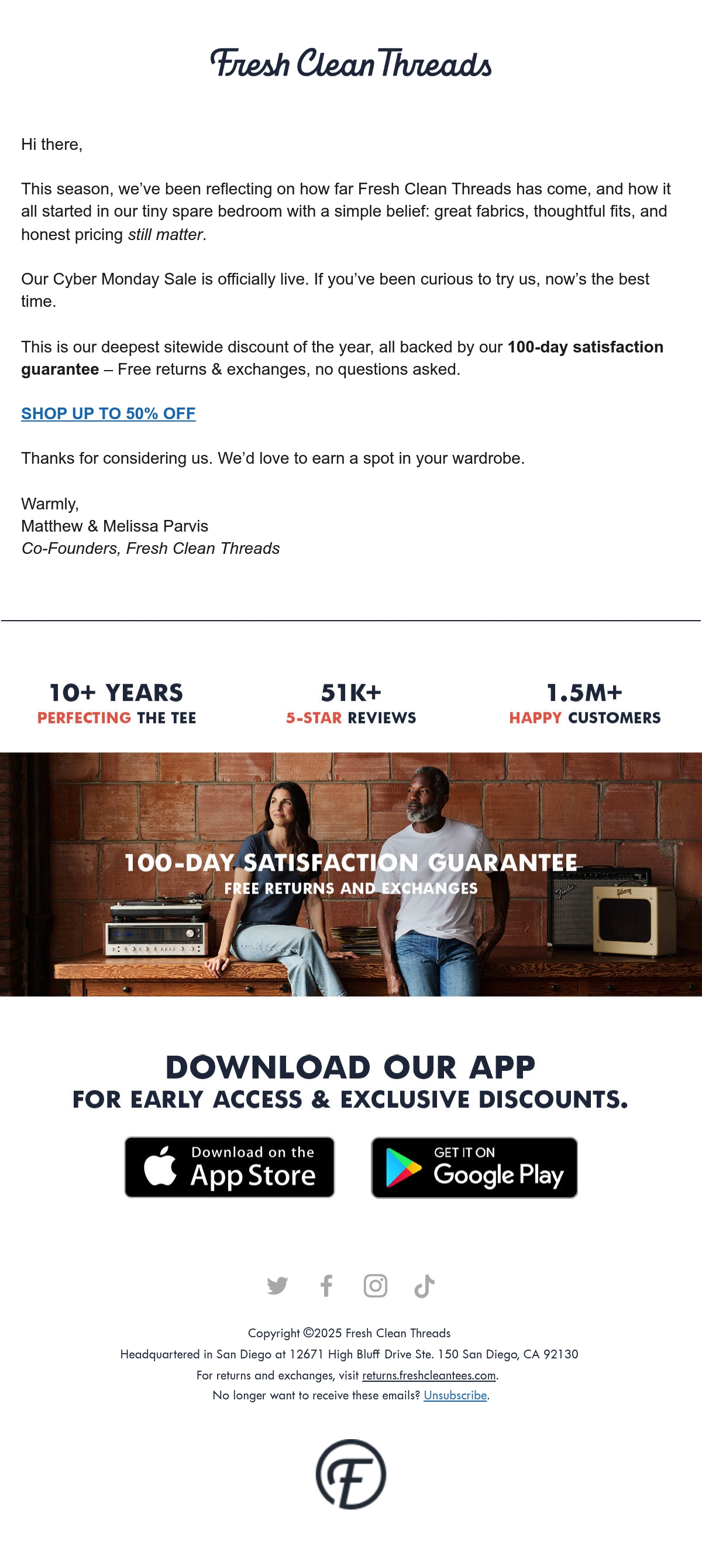 Email Inspiration from Matthew @ Fresh Clean Threads - Email Love