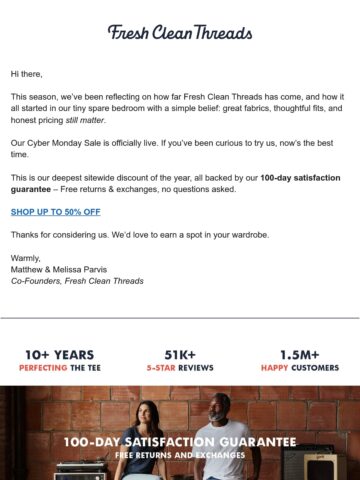 Email Inspiration from Matthew @ Fresh Clean Threads - Email Love