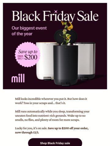 Email Inspiration from Mill - Email Love