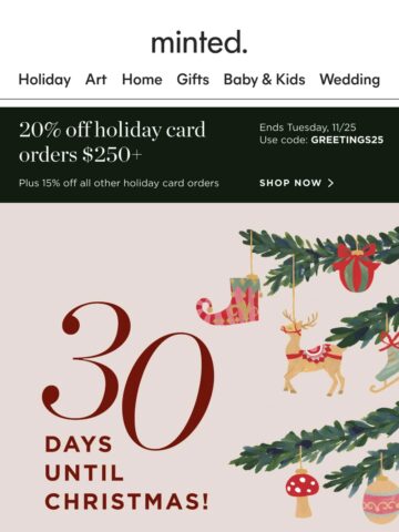 Email Inspiration from Minted - Email Love