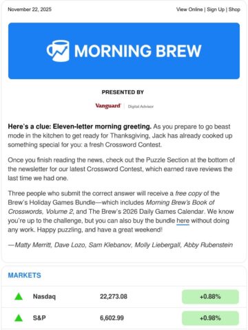Email Inspiration from Morning Brew - Email Love