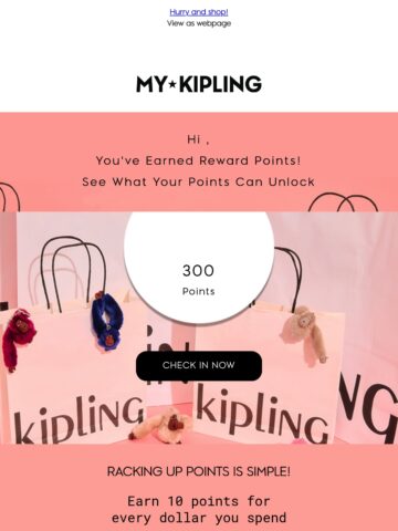 Email Inspiration from My Kipling - Email Love