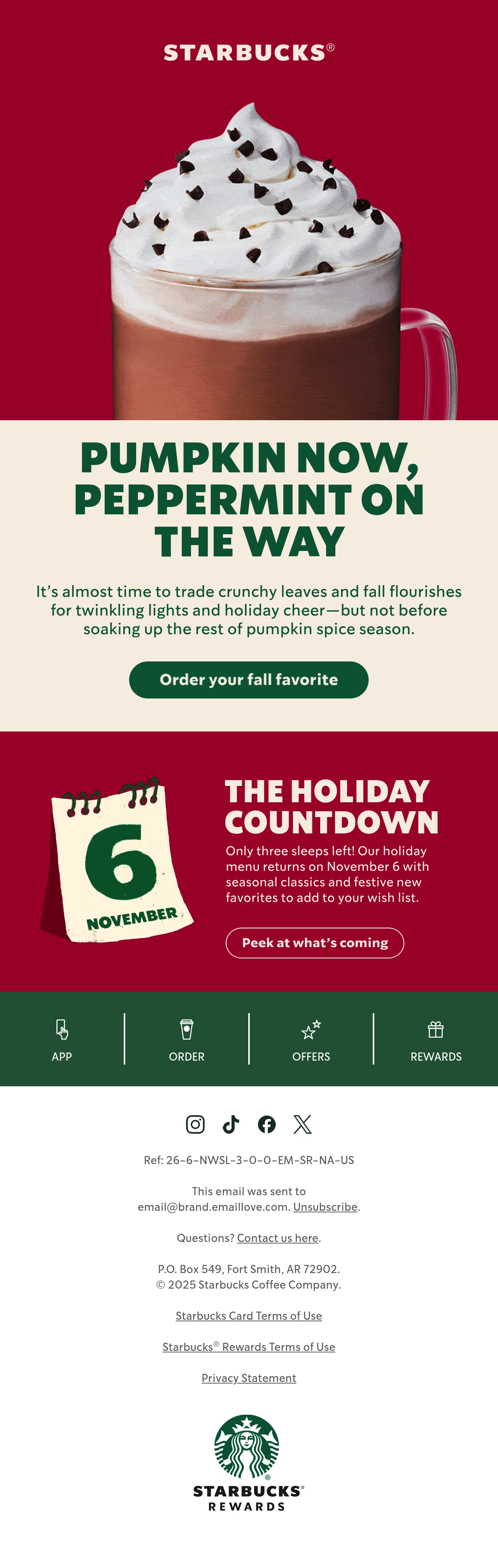 Email Inspiration from Starbucks - Email Love