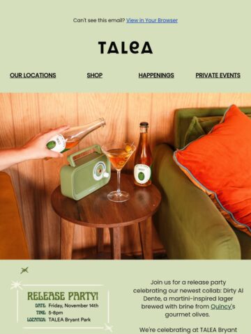 Talea Beer Co. Emails and Newsletters