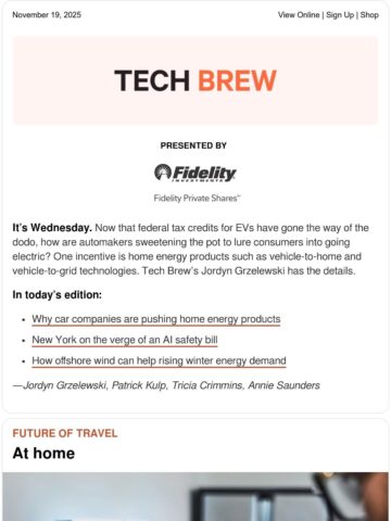 Email Inspiration from Tech Brew - Email Love