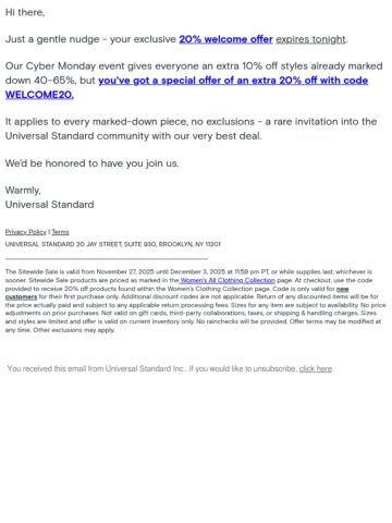 Email Inspiration from Universal Standard - Email Love