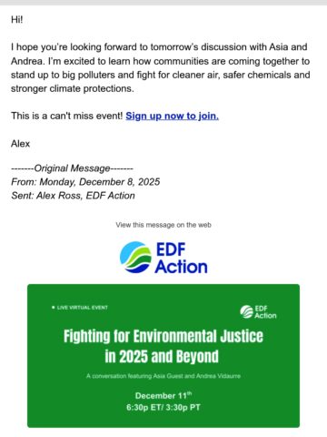 Email Inspiration from Alex Ross, EDF Action - Email Love