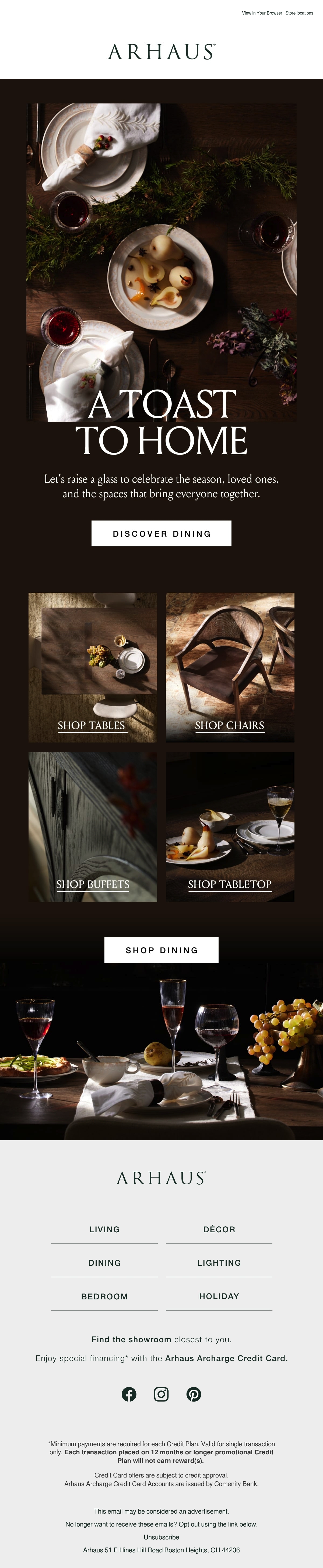 Email Inspiration from Arhaus - Email Love