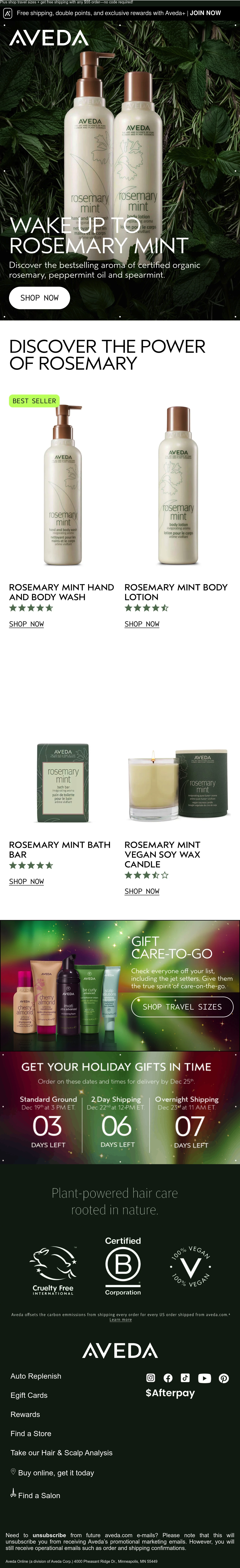 Email Inspiration from Aveda Online - Email Love