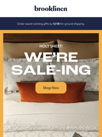 Email Inspiration from Brooklinen - Email Love