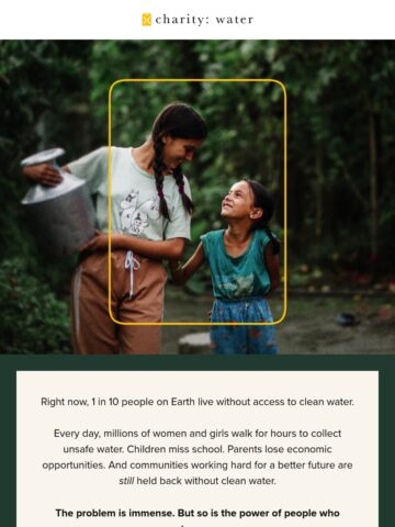 Email Inspiration from charity: water - Email Love