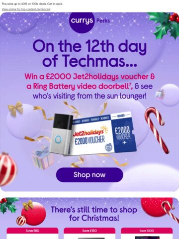 Currys Perks Emails and Newsletters