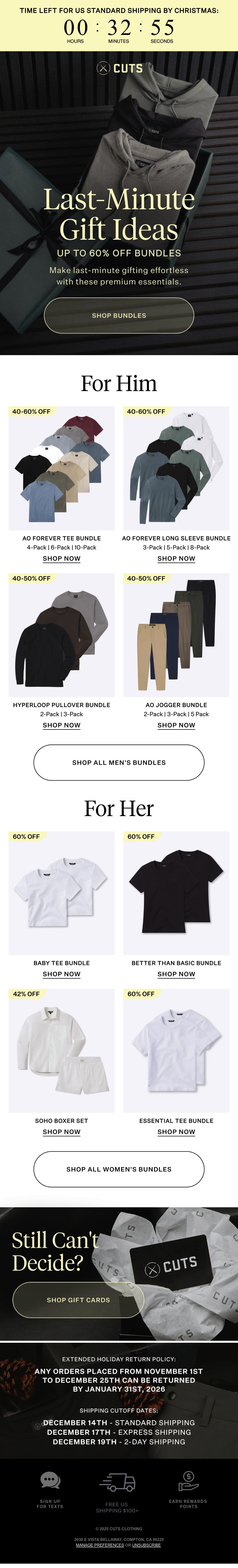 Email Inspiration from Cuts - Email Love